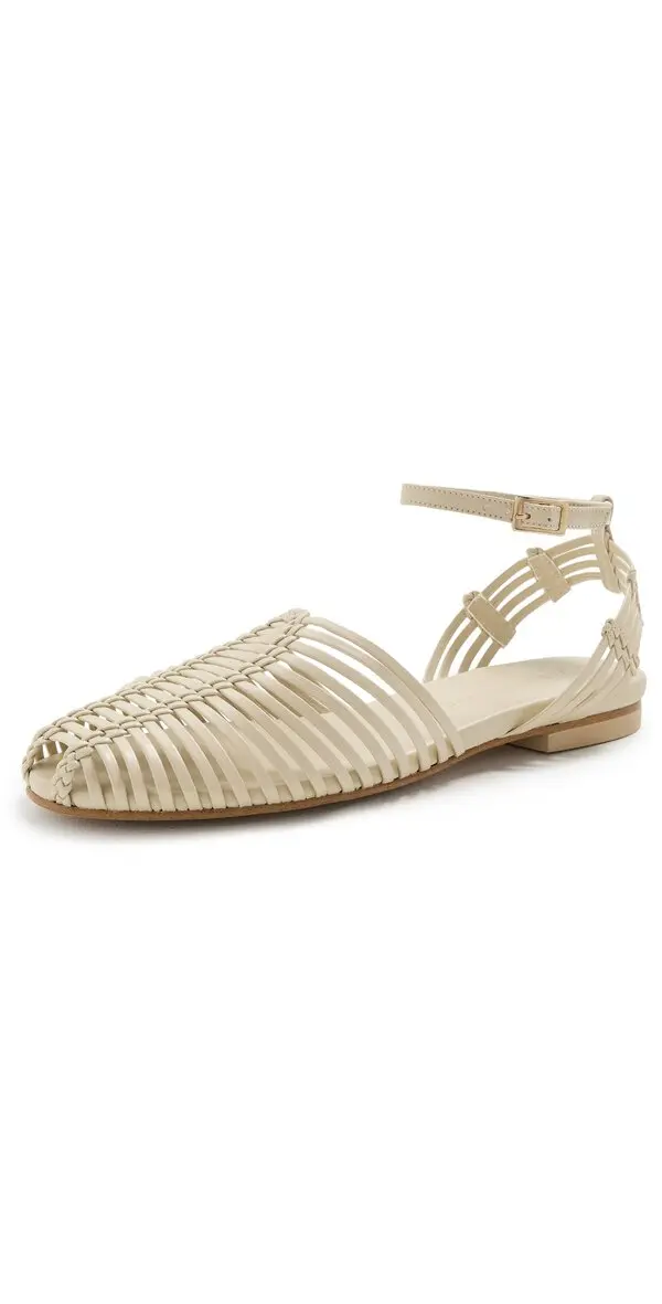 Freda Salvador Blake Woven Sandals - Vanilla Calf