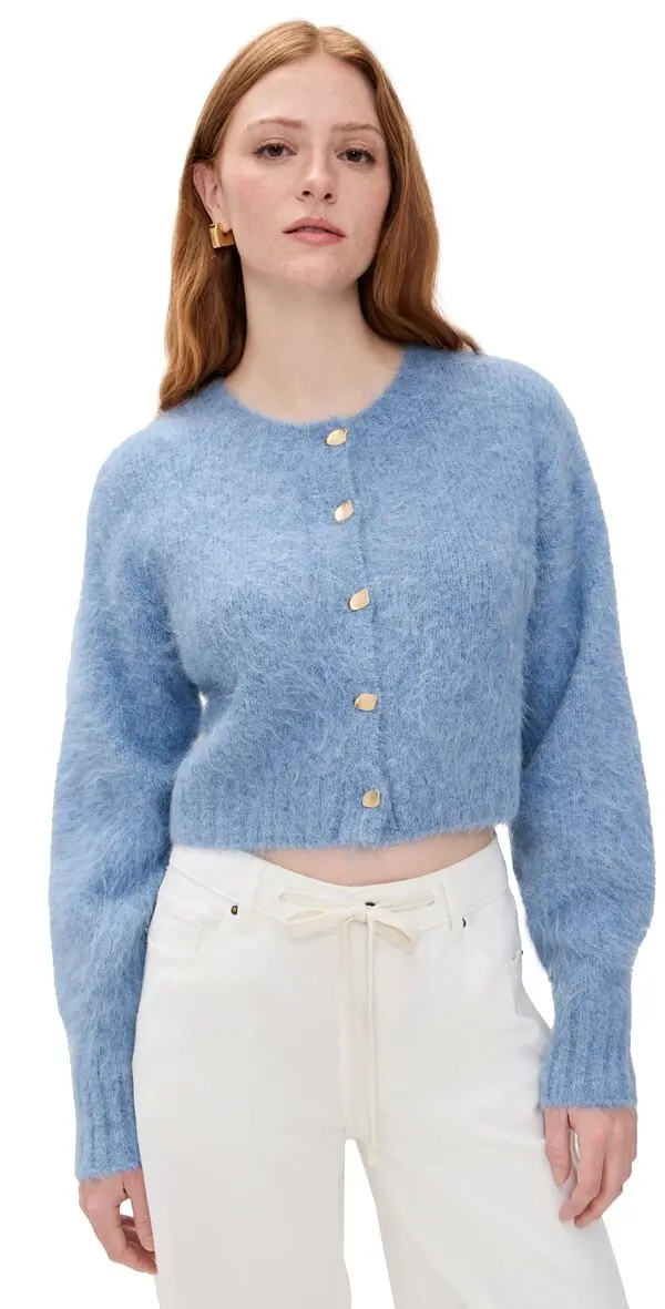 Aje Celine Fluffy Cardigan - Blue Sky