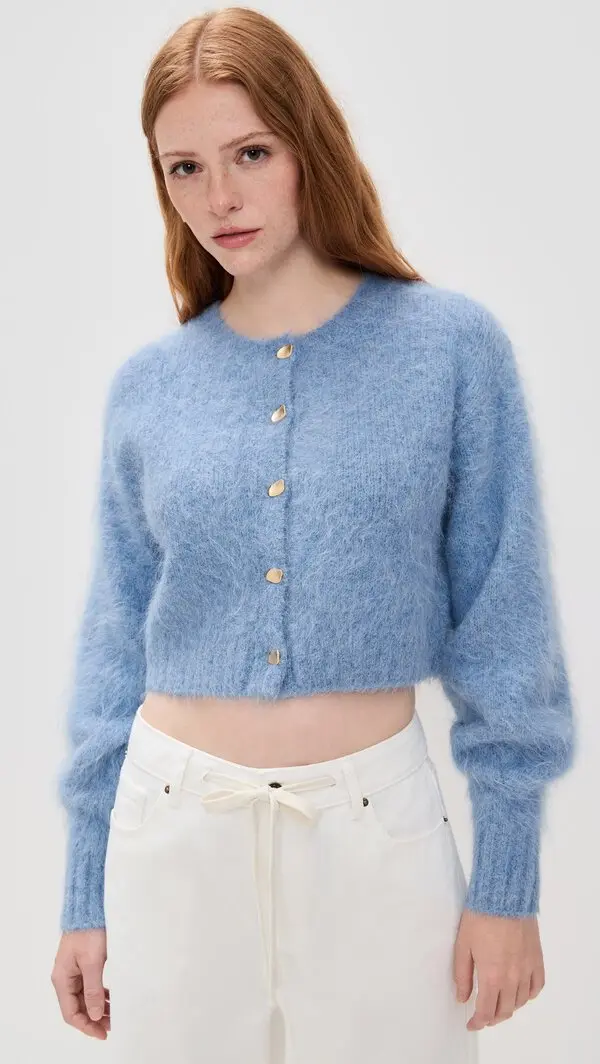 Aje Celine Fluffy Cardigan - Blue Sky