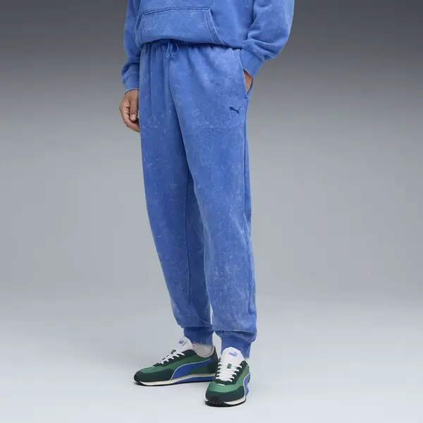 PUMA Elevated Essentials Acid Wash Fleece Sweatpants - Blue