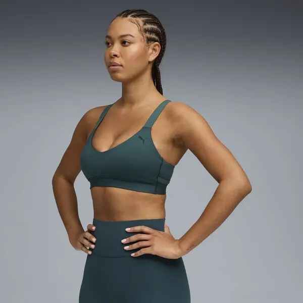 PUMA Shape Moisture Wicking, Low Impact Sports Bra - Green