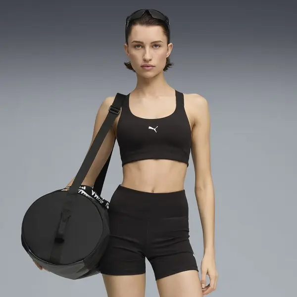 PUMA 4keeps Adjustable Moisture Wicking, Mid Impact Sports Bra - Black