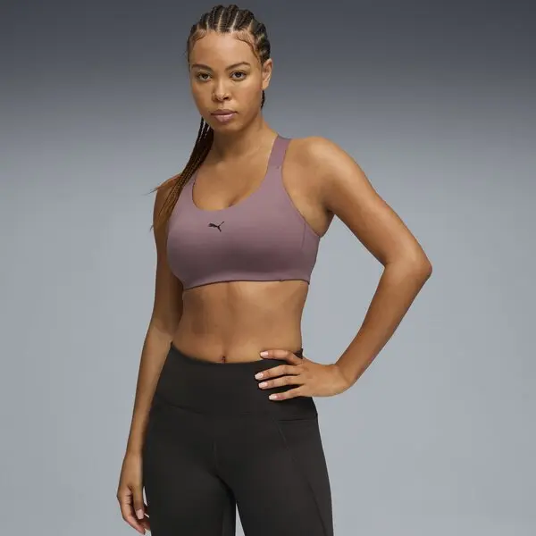 PUMA 4keeps Adjustable Moisture Wicking, Mid Impact Sports Bra - Purple