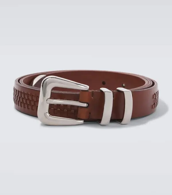 Brunello Cucinelli Braided Leather Belt - Brown