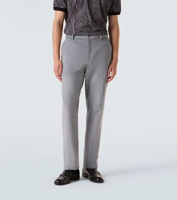 Etro Cotton Straight Pants - Blue