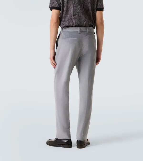 Etro Cotton Straight Pants - Blue