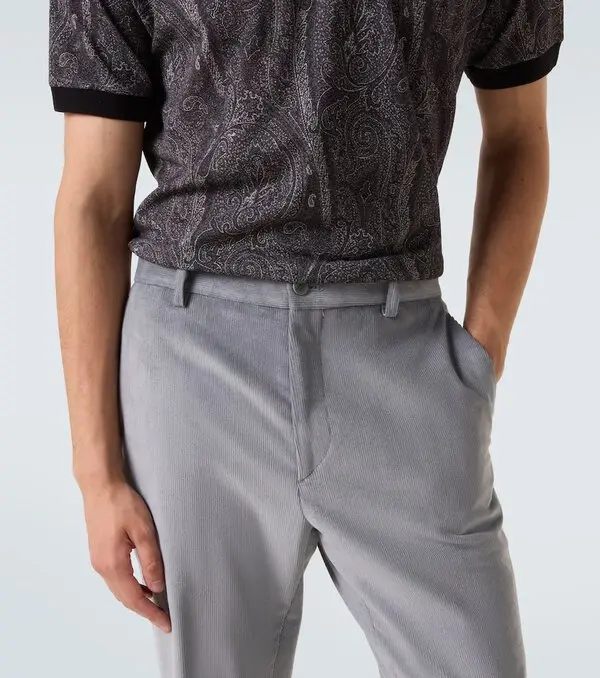 Etro Cotton Straight Pants - Blue