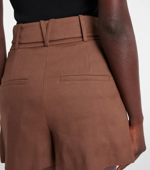 Veronica Beard Piper Belted Linen-blend Shorts