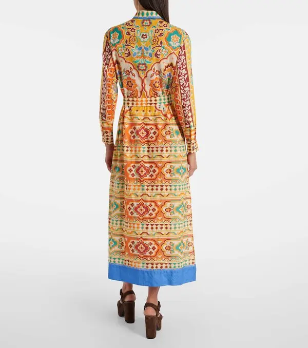 Etro Printed Cotton And Silk Midi Dress
