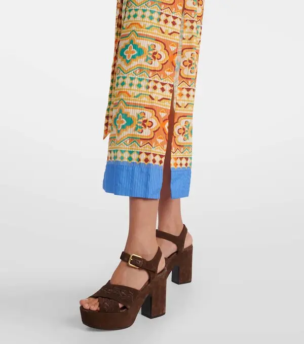 Etro Printed Cotton And Silk Midi Dress