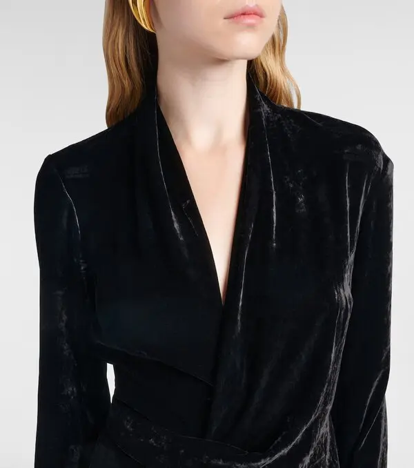 Rick Owens Ruched V-neck Gown - Black