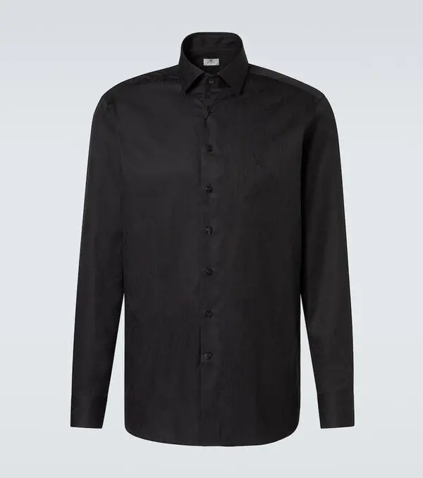 Etro Paisley Cotton Jacquard Shirt - Black
