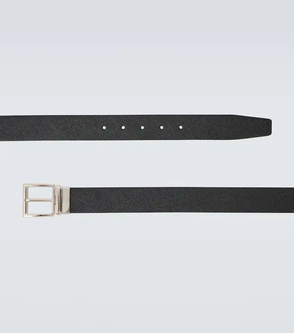 Prada Saffiano Reversible Leather Belt - Black