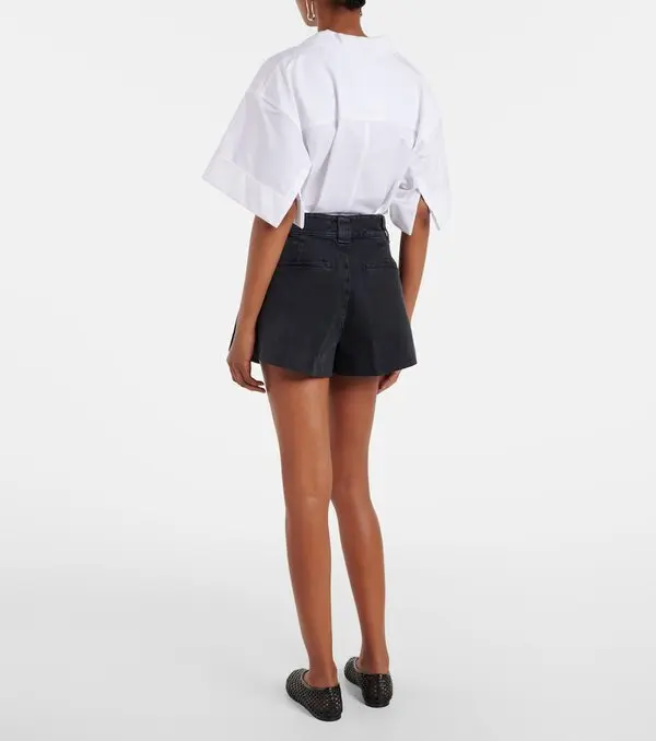 FRAME The Structural Denim Shorts - Black