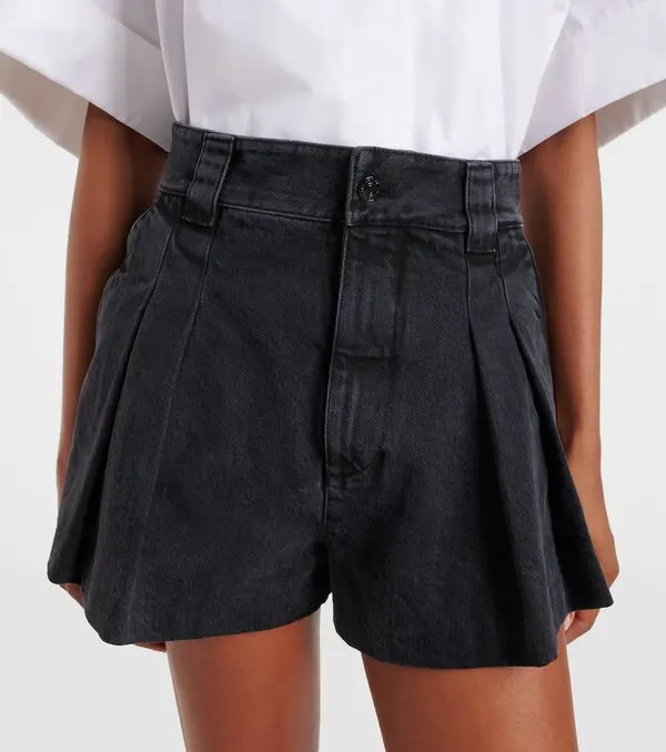 FRAME The Structural Denim Shorts - Black