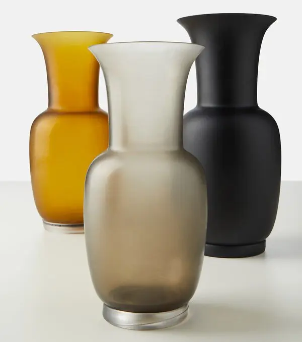 VENINI Satin Murano Glass Vase - Grey