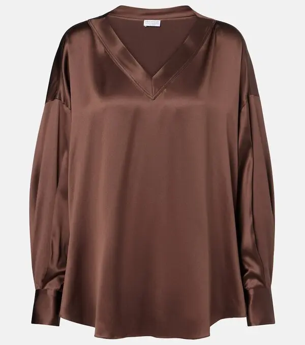 Brunello Cucinelli Silk Satin Blouse
