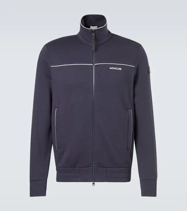 Moncler Technical Jersey Zip-up Sweatshirt