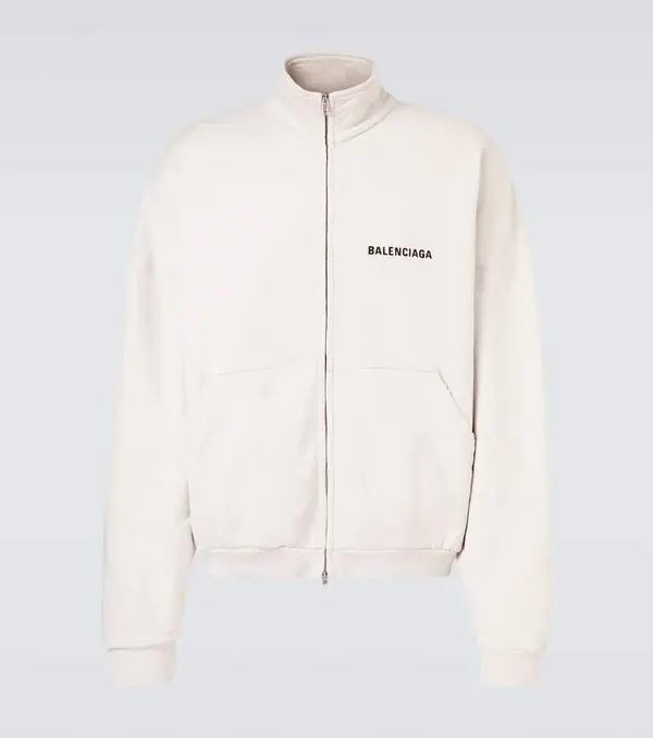 Balenciaga Logo Cotton Jersey Track Jacket
