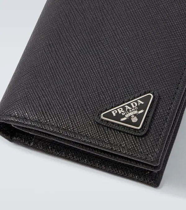 Prada Logo Saffiano Leather Card Case