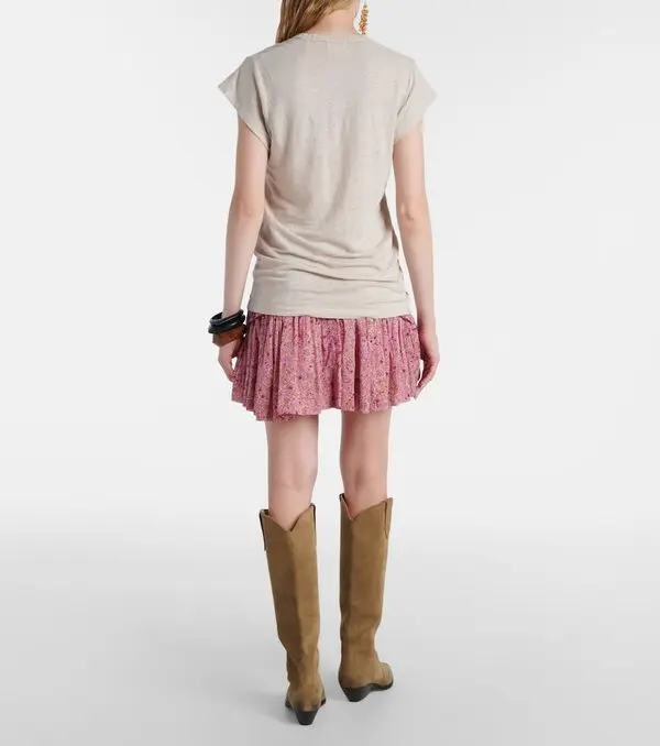 MARANT ETOILE Linen T-shirt - Beige