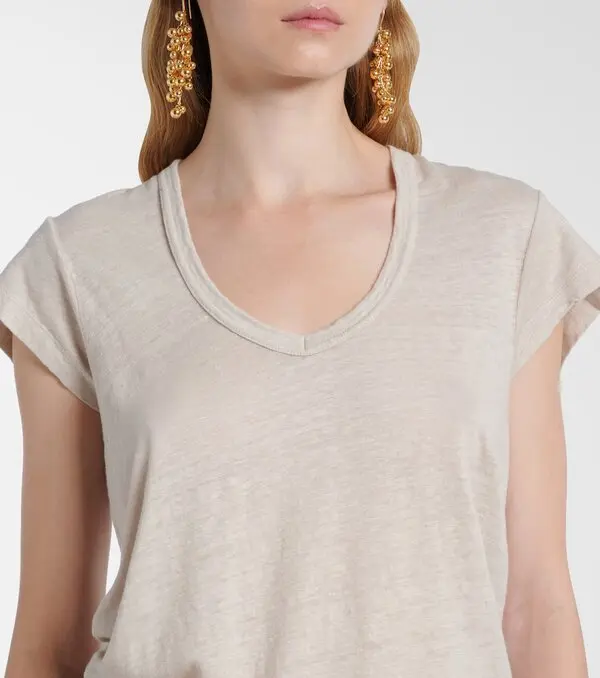 MARANT ETOILE Linen T-shirt - Beige