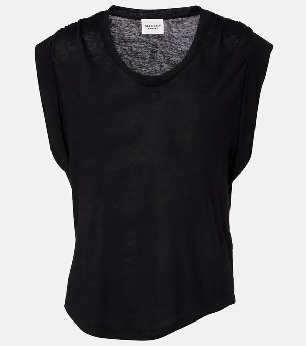 MARANT ETOILE Linen T-shirt - Black