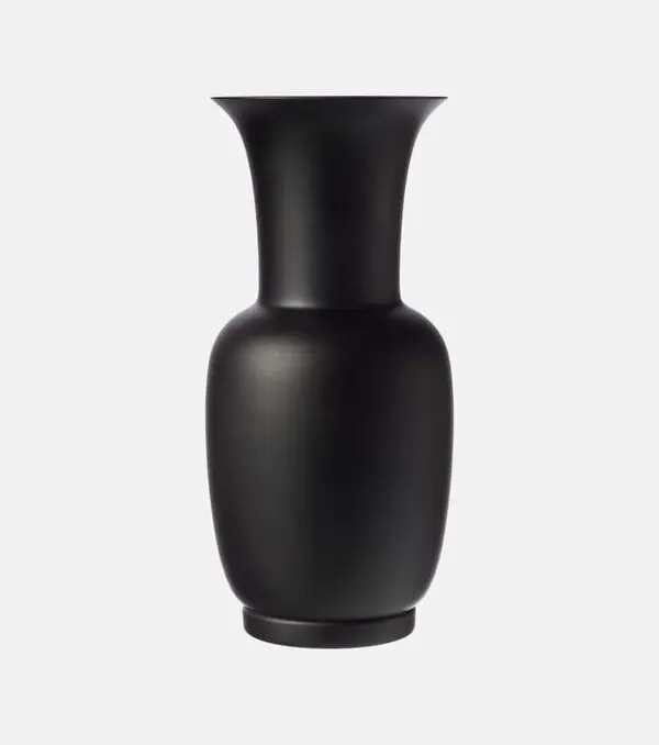 VENINI Opalino Murano Glass Vase - Black