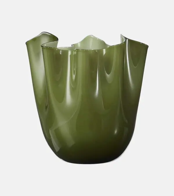 VENINI Fazzoletto Murano Glass Vase Fulvio Bianconi And Paolo - Green