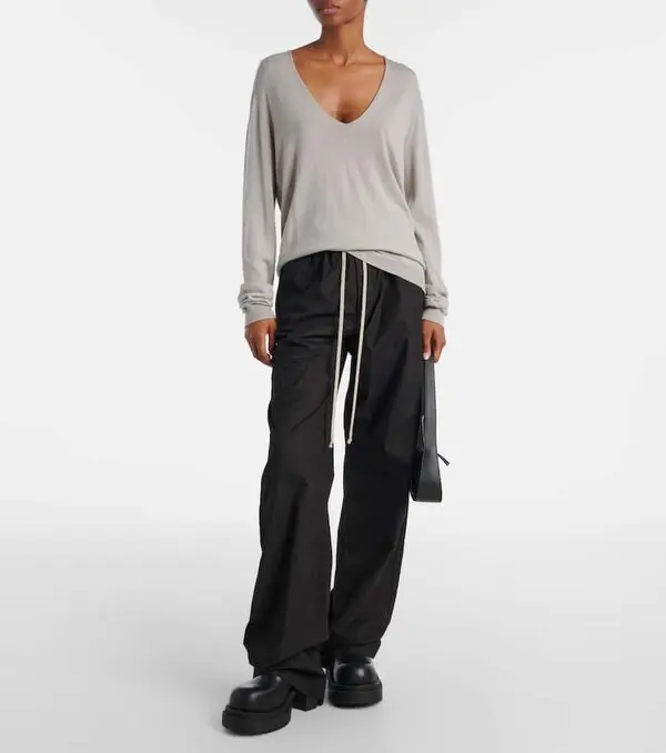 Rick Owens Virgin Wool V-neck Sweater - Grey