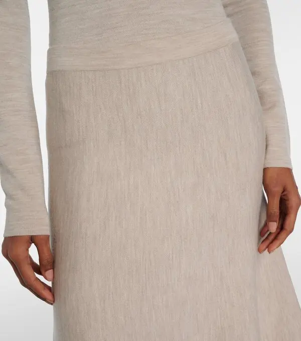 Gabriela Hearst Freddie Midi Skirt - Beige