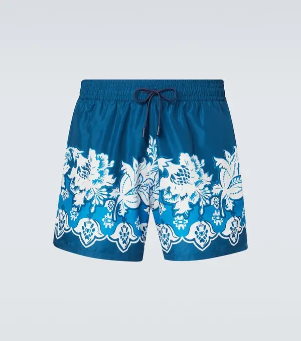 Etro Printed Swim Trunks - Blue