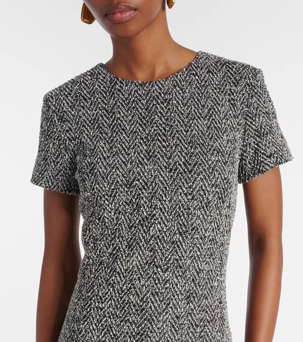 Max Mara Giugno Cotton And Wool-blend Midi Dress - Grey
