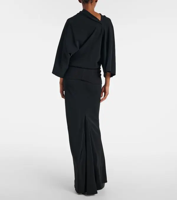 Rick Owens Draped Charmeuse Top - Black