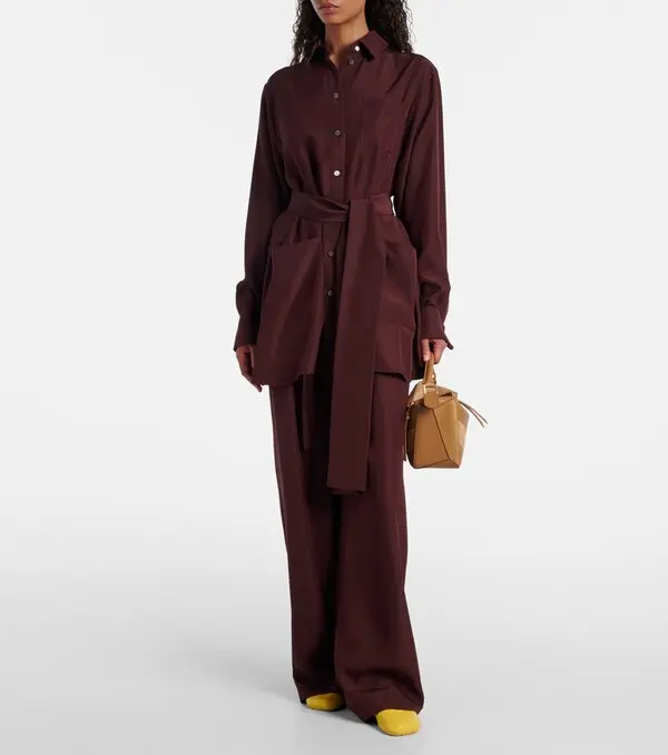 Loewe Small Puzzle Bag In Calf Leather And Suede - Brown