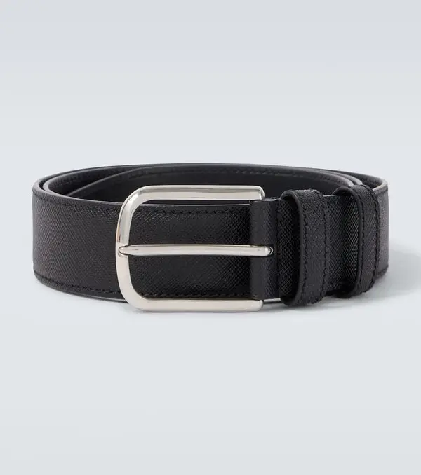 Prada Saffiano Leather Belt - Black