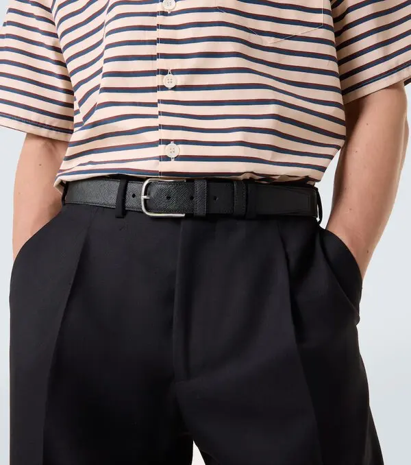 Prada Saffiano Leather Belt - Black