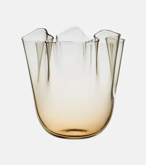 VENINI Fazzoletto Murano Glass Vase Fulvio Bianconi And Paolo - Transparent