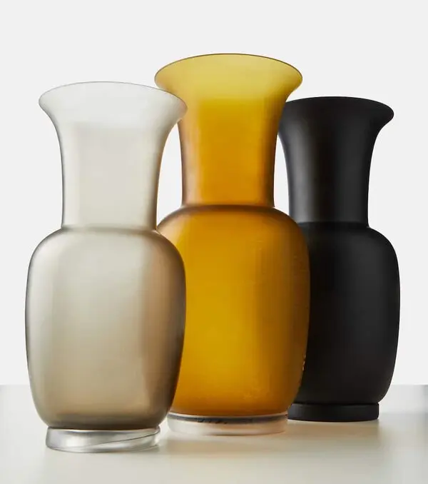 VENINI Satin Murano Glass Vase - Orange