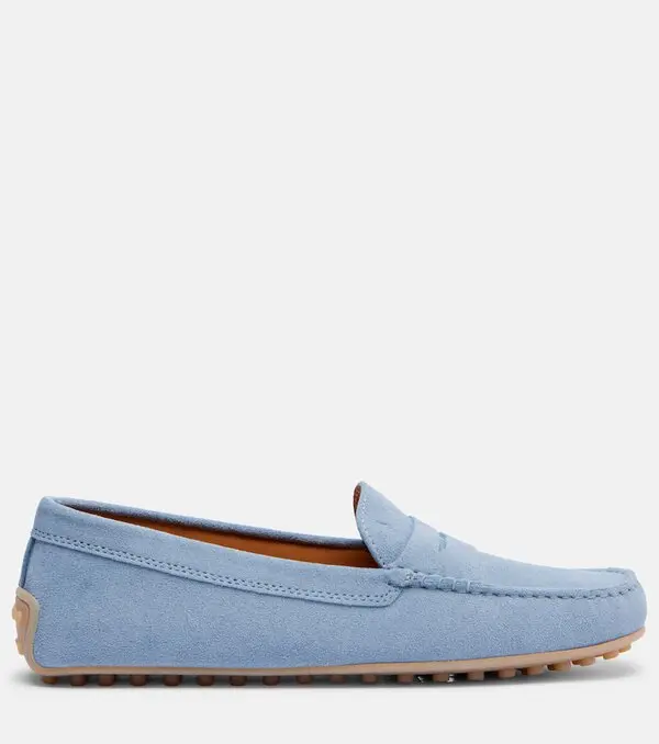 TOD'S Gommino Suede Driving Shoes - Blue