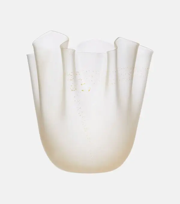 VENINI Frozen Murano Glass Vase Fulvio Bianconi And Paolo - Transparent