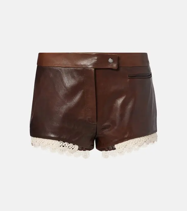 Magda Butrym Crochet Leather Shorts