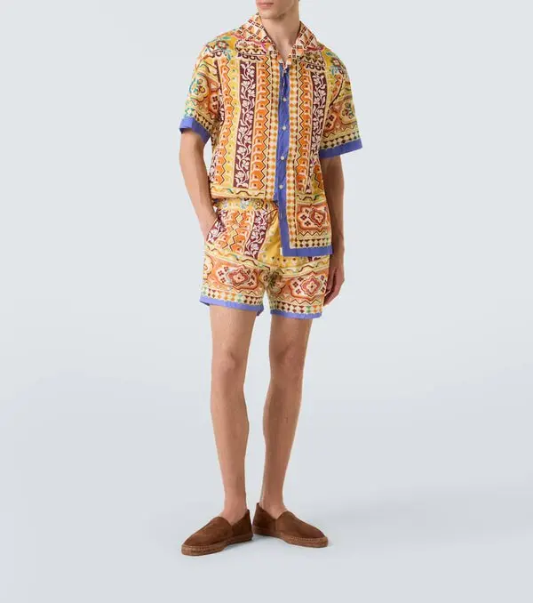 Etro Printed Cotton Bowling Shirt