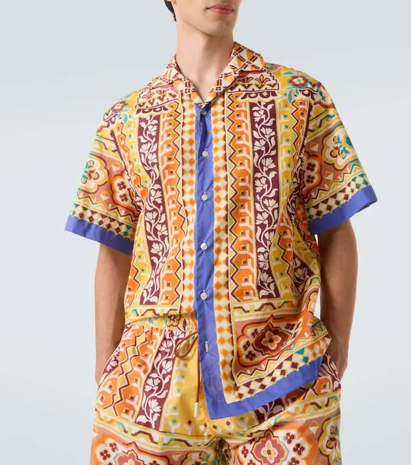 Etro Printed Cotton Bowling Shirt