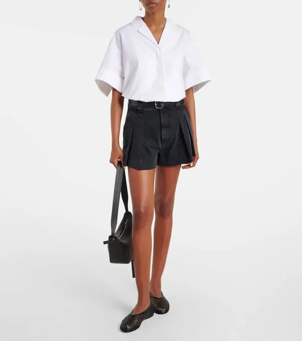 FRAME The Structural Denim Shorts - Black