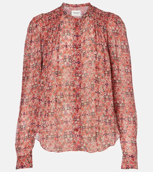 MARANT ETOILE Neolin Printed Crepe Blouse - Red
