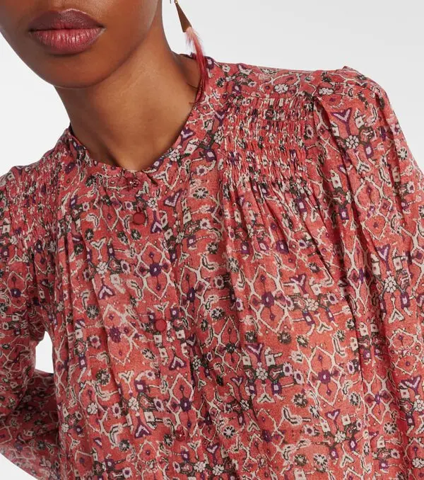 MARANT ETOILE Neolin Printed Crepe Blouse - Red