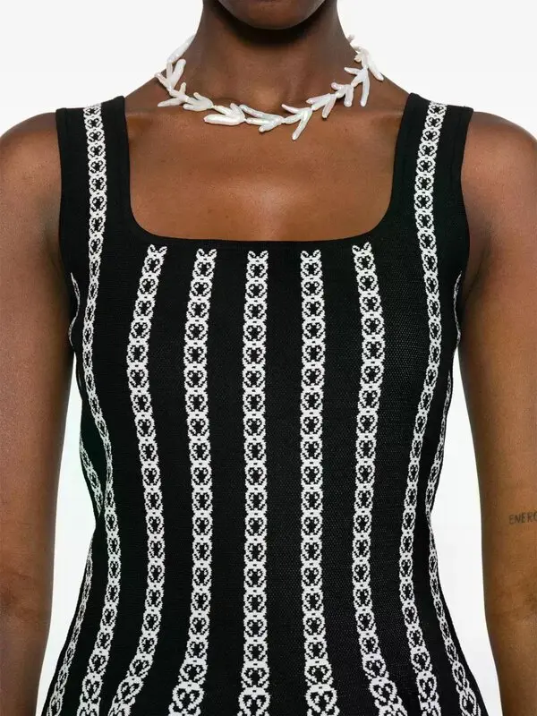 Maje Jacquard Knitted Mini Dress - Black