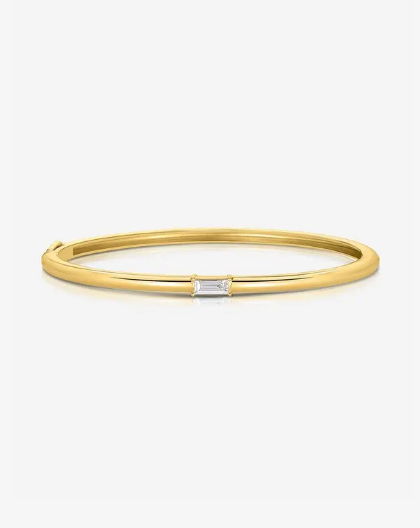 Ring Concierge 14k Gold Baguette Diamond Bangle - One-color