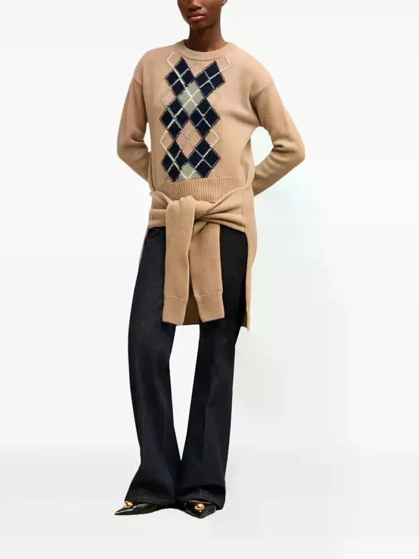 AMI Paris Argyle Double-layered Jumper